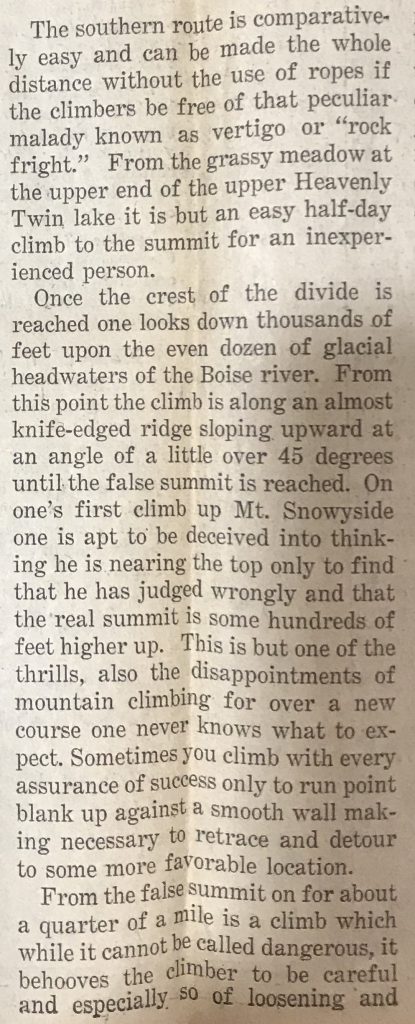 Robert Limbert (1885-1933) - IDAHO: A Climbing Guide