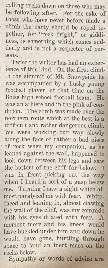 Robert Limbert (1885-1933) - IDAHO: A Climbing Guide