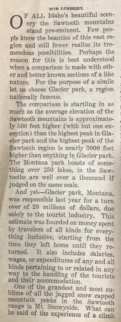 Robert Limbert (1885-1933) - IDAHO: A Climbing Guide